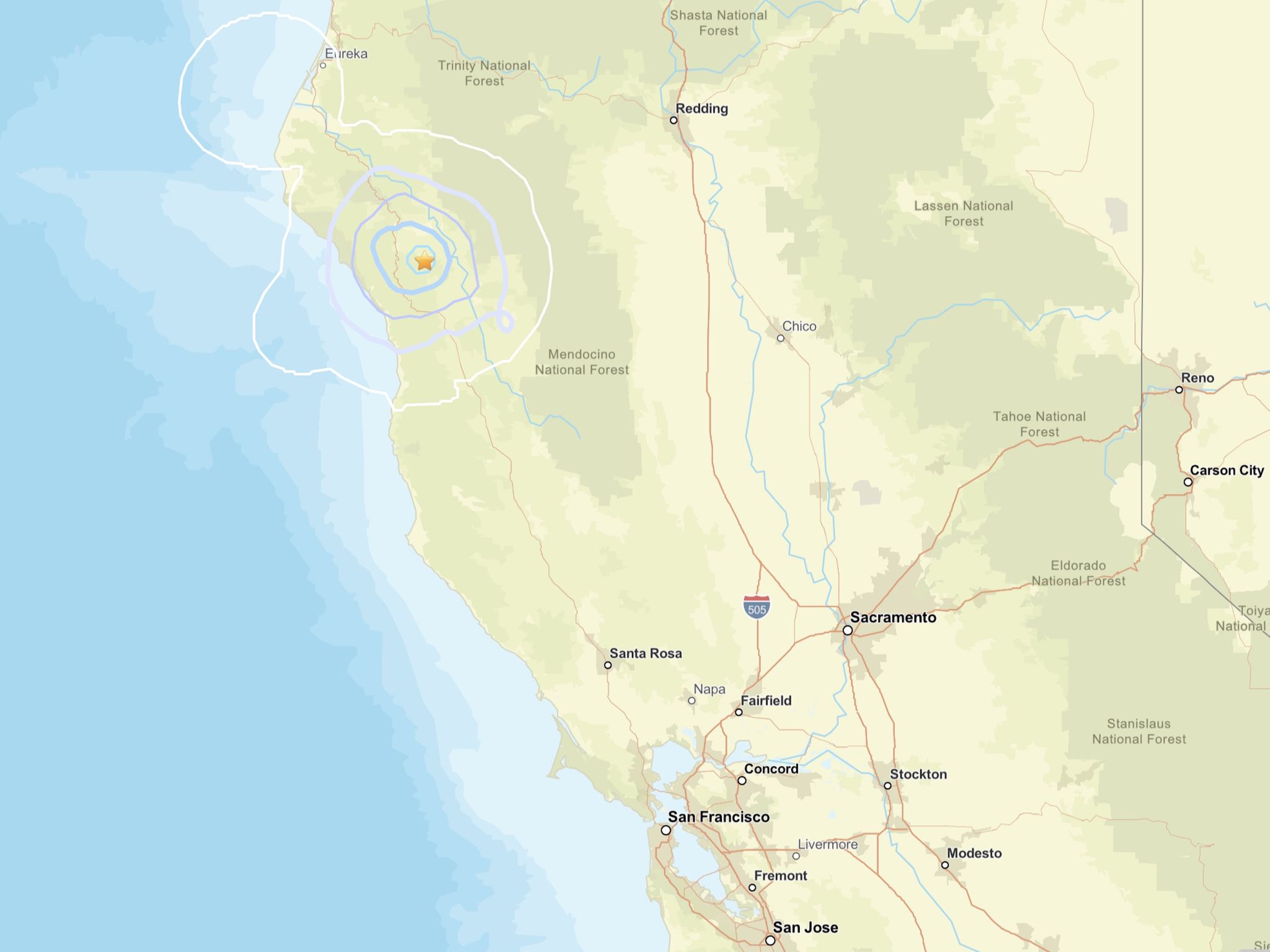Regional: Small Earthquake Hits Northern California Near Mendocino ...