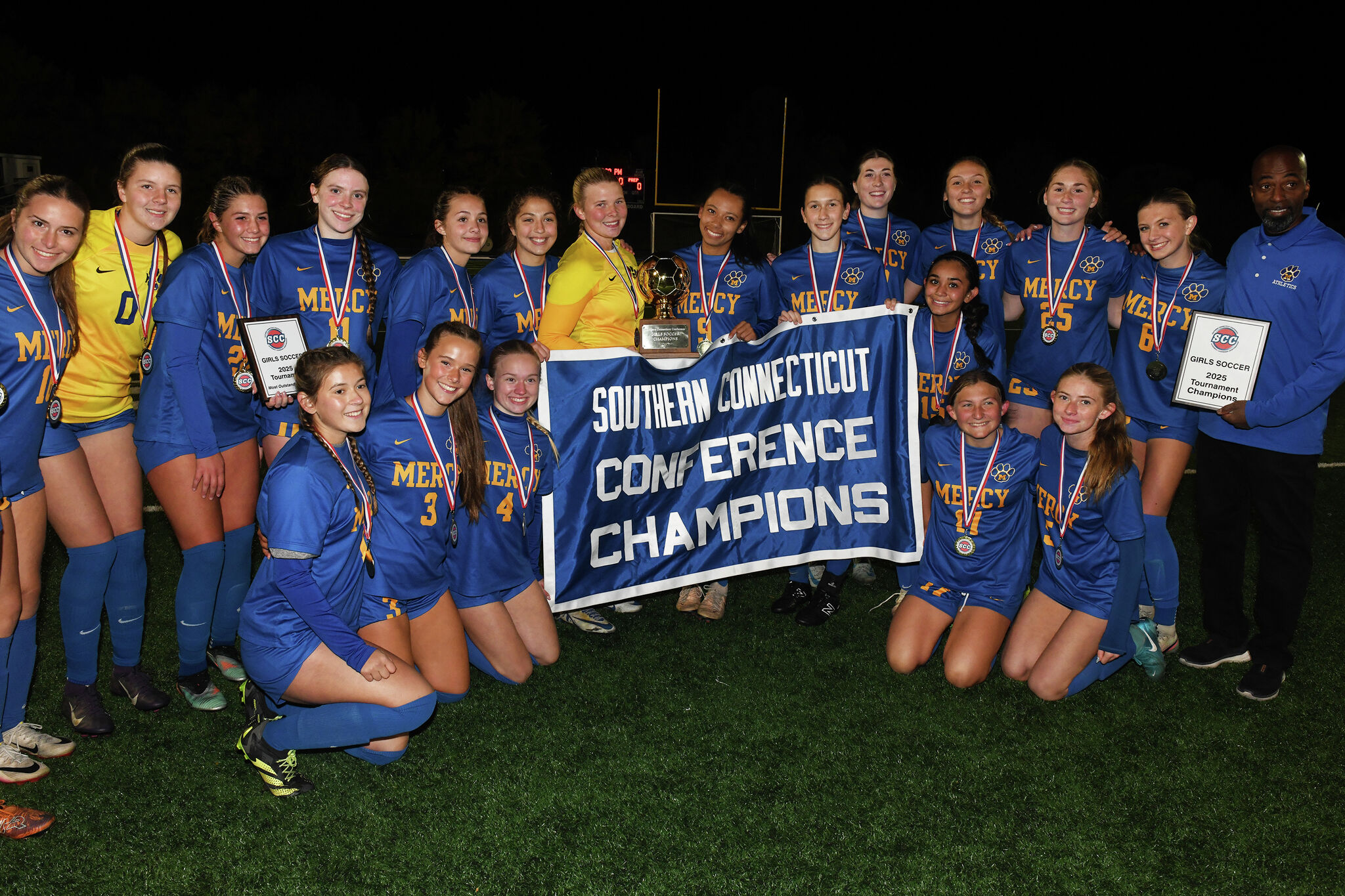 Mercy beats SHA, wins third-straight SCC girls soccer championship