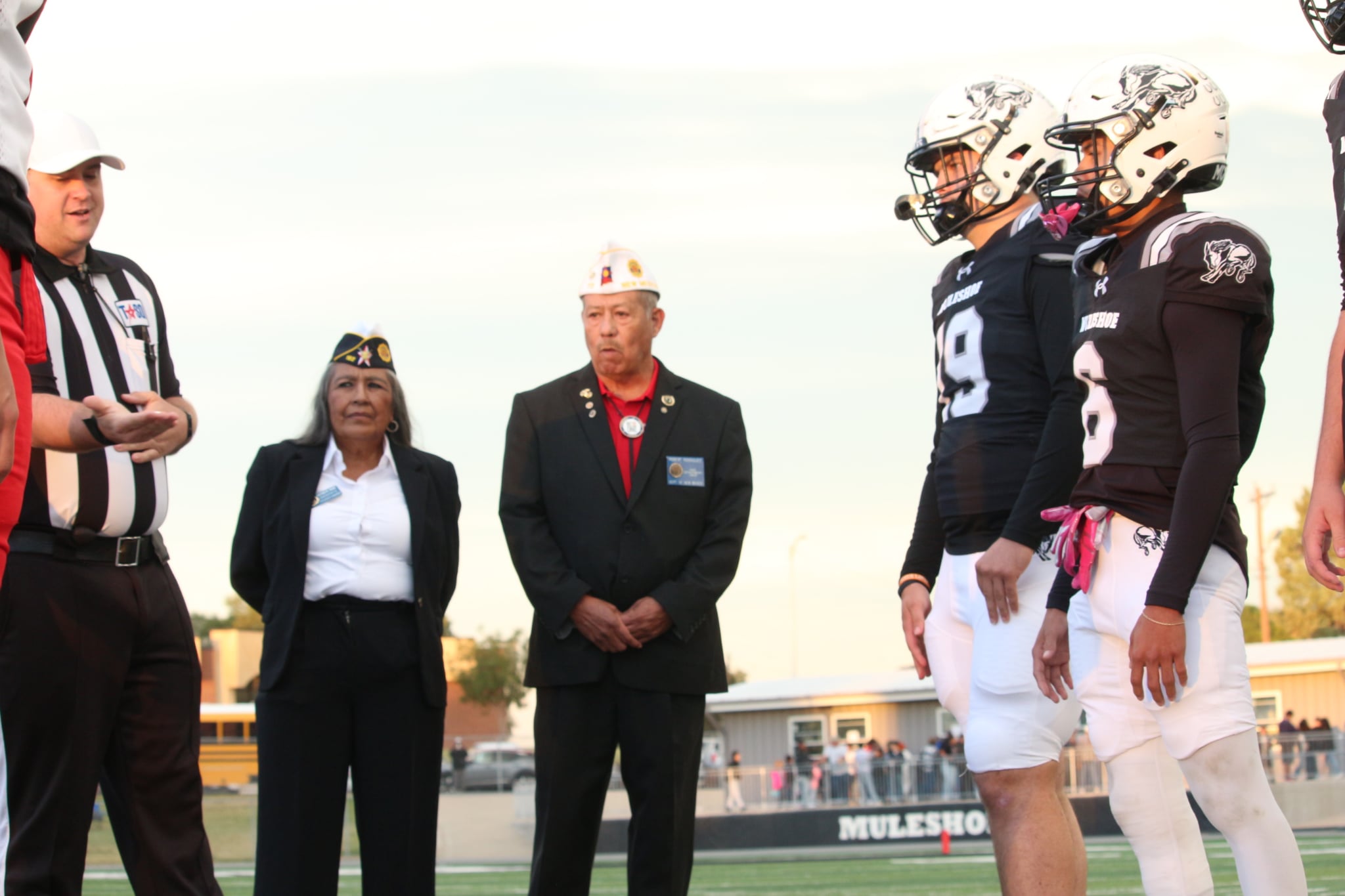 VFW guests and former Mule honored at football game