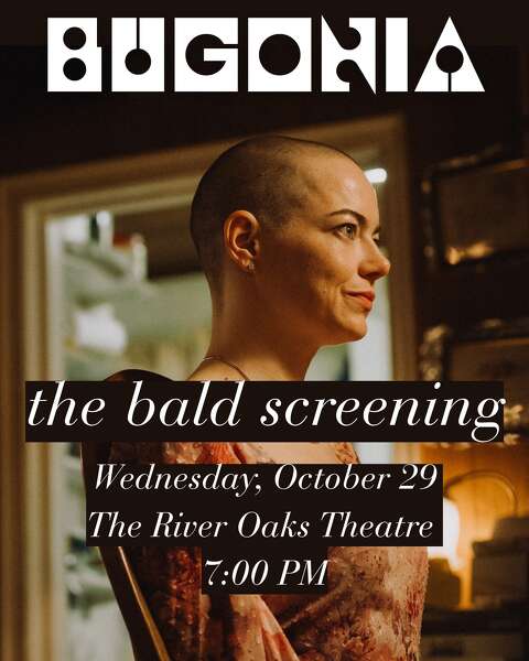 Bugonia screening at Houston's River Oaks Theatre for bald audience