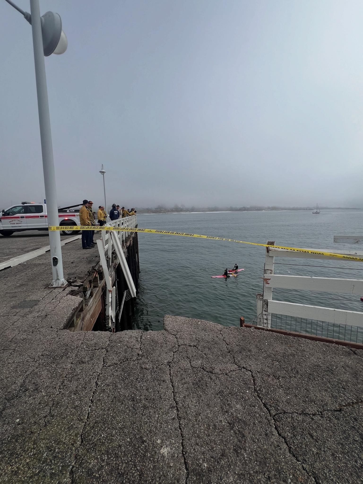 Santa Cruz: Driver Dies After Car Plunges Off Wharf Into Ocean, Fire ...