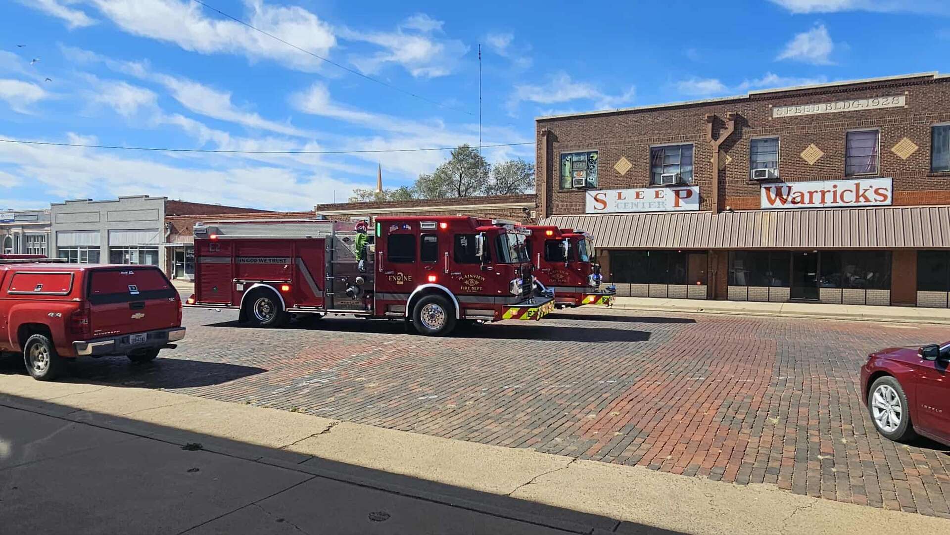 Plainview Fire Department called out for fire at old Warrick's buildin