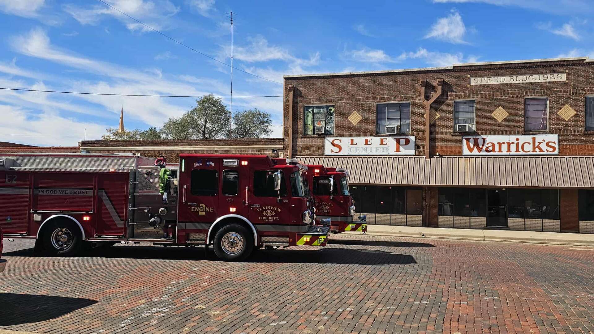Plainview Fire Department called out for fire at old Warrick's buildin