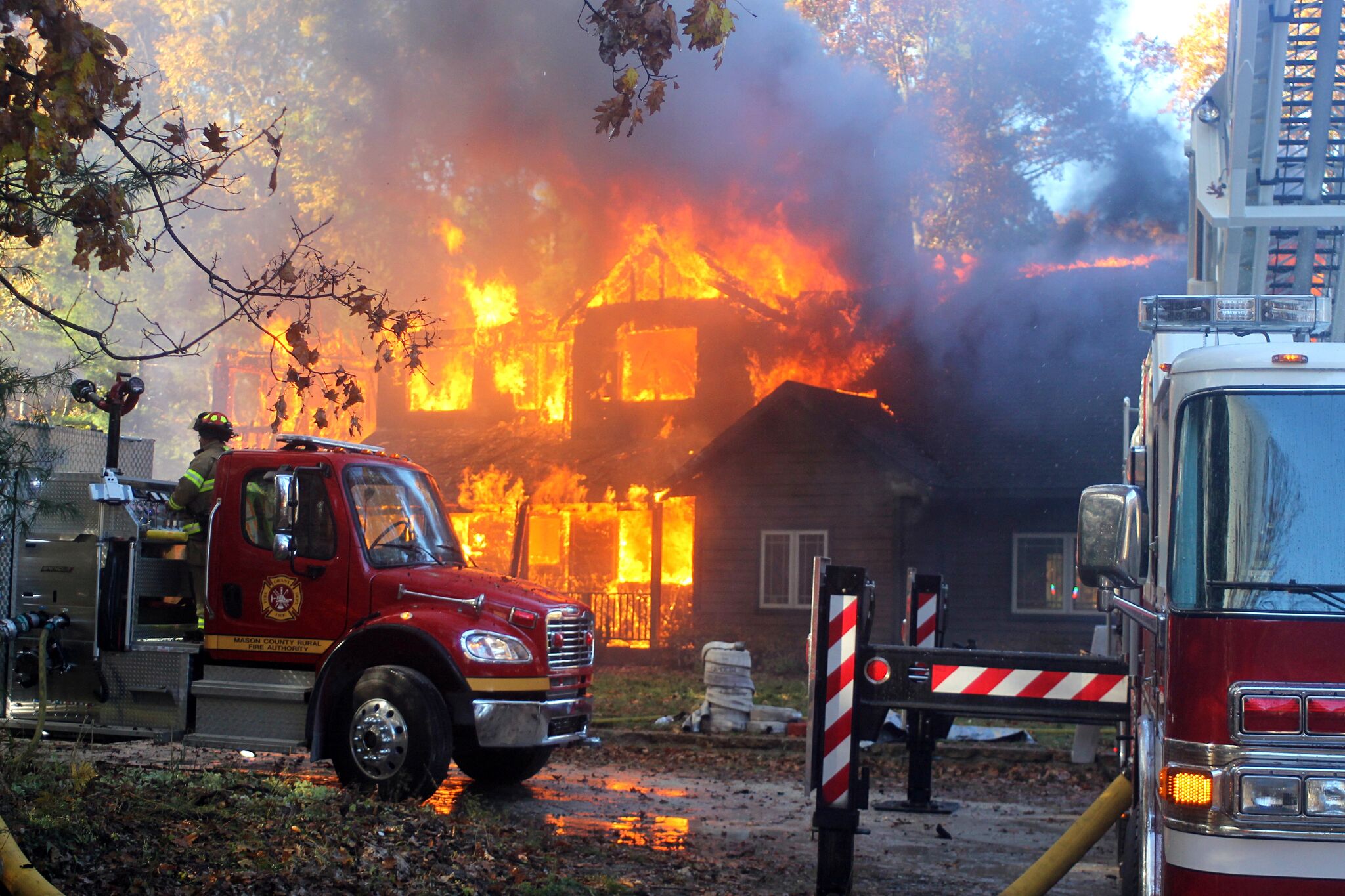 Manistee, Mason County fire departments train in Grant Township
