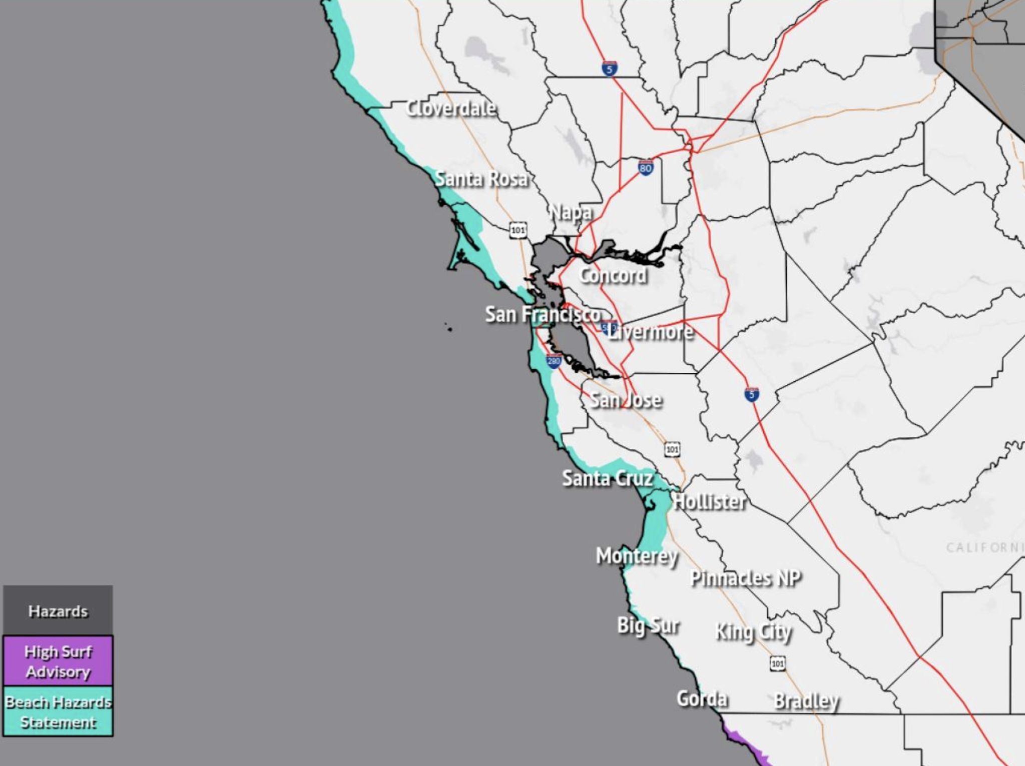 Regional: Beach Hazards Statement Advises Of Waves Up To 20 Feet During ...
