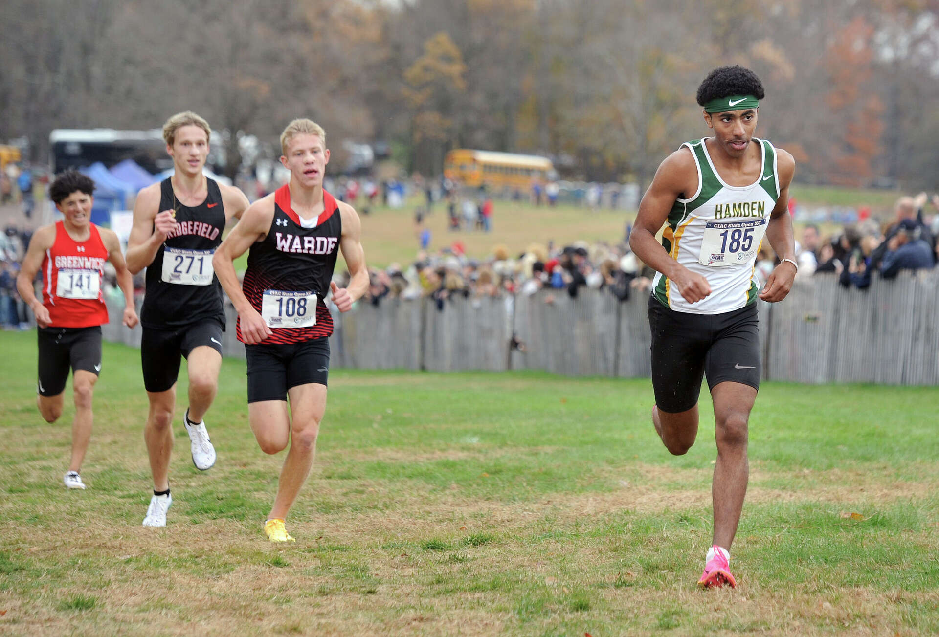 Sam Leone edges Tycen LaBelle to claim 2025 CIAC boys xc open title