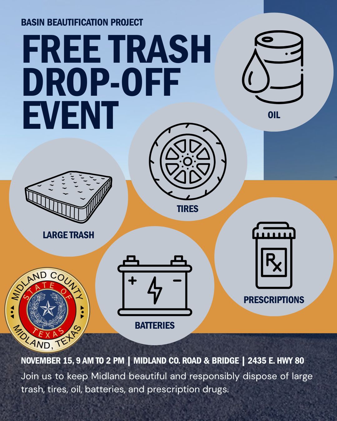 Midland County hosts free trash drop-off Nov. 15, 9 a.m.–2 p.m.