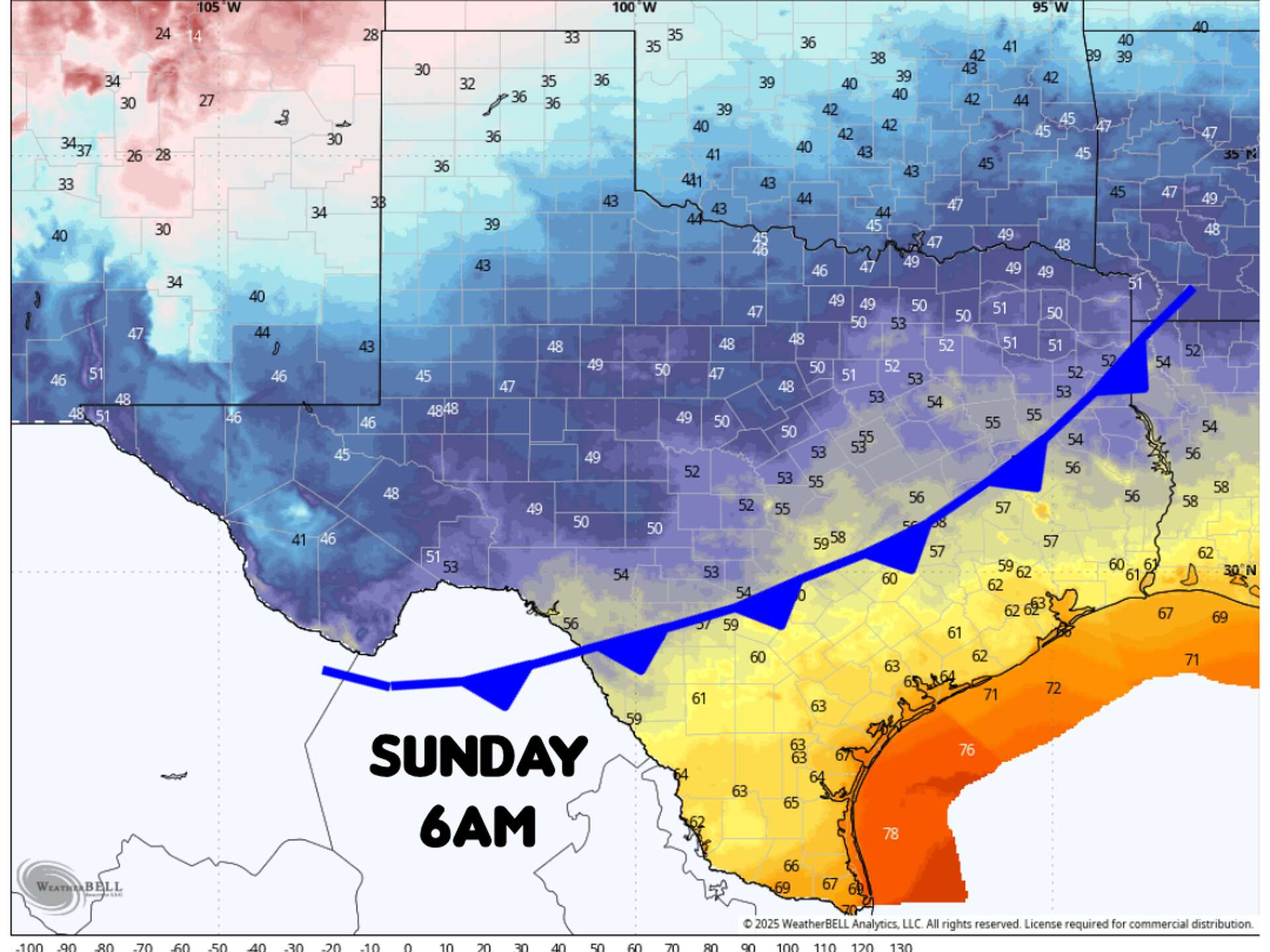 Strong cold front takes aim at Texas this weekend, temps plunge