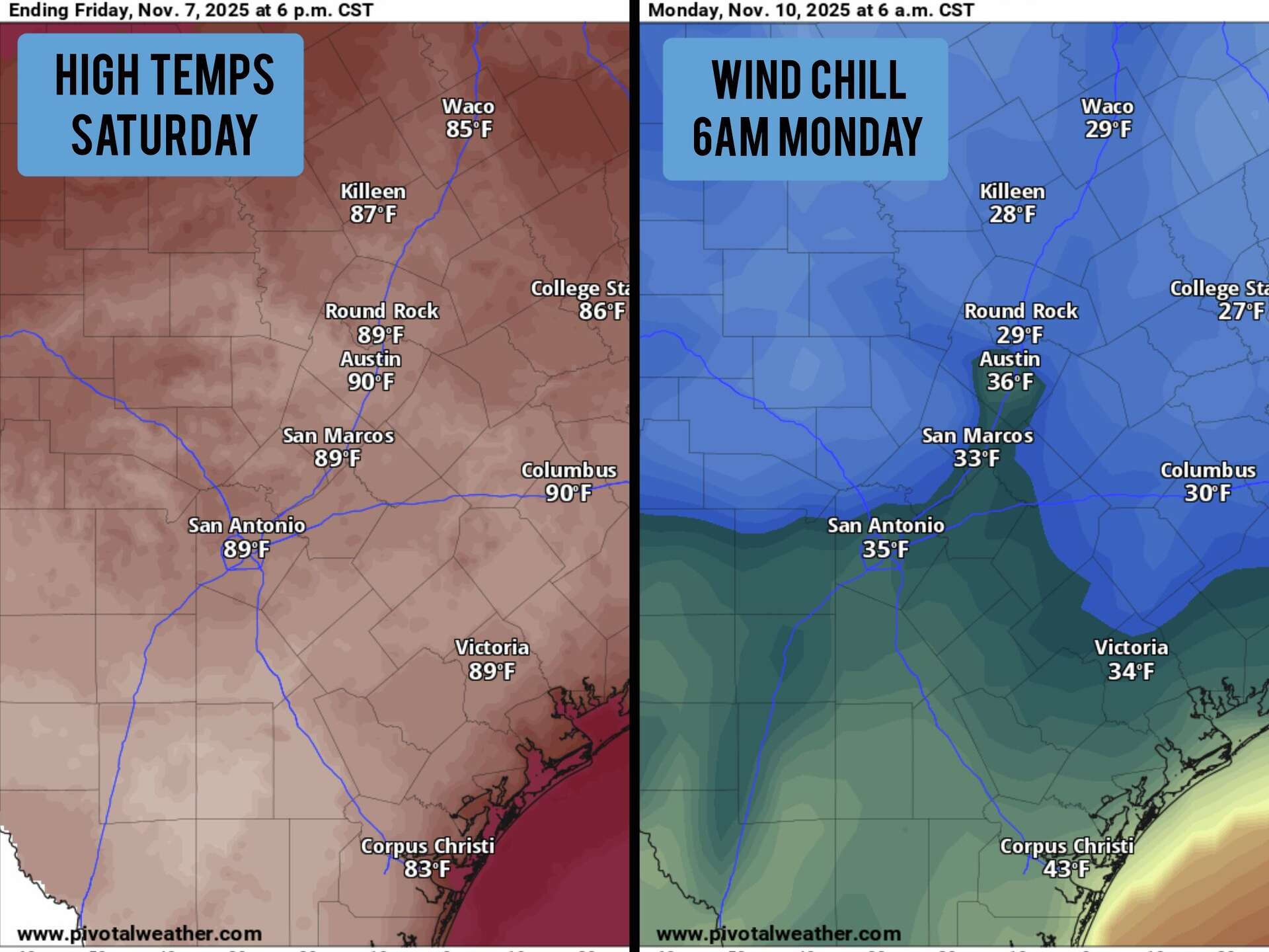 After record heat, a drastic temp shift is coming to South Texas