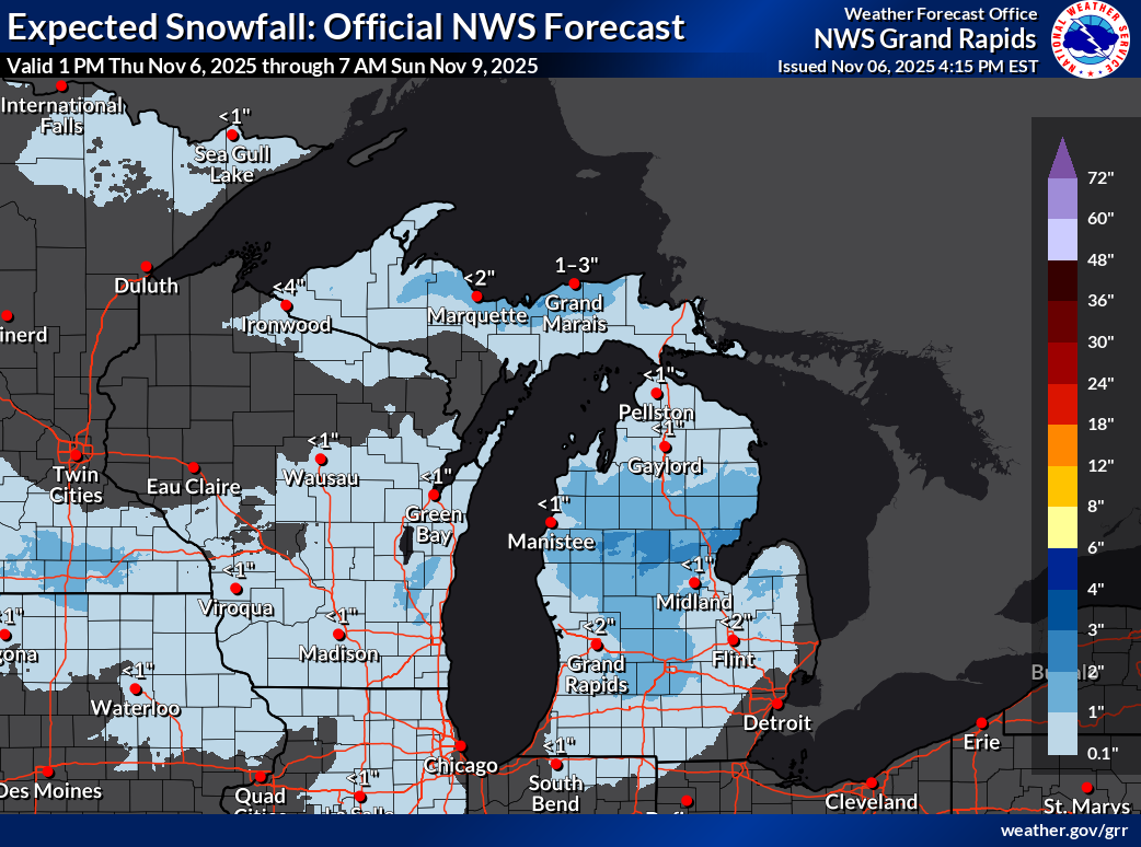 Michigan's first snowstorm of the season coming into focus