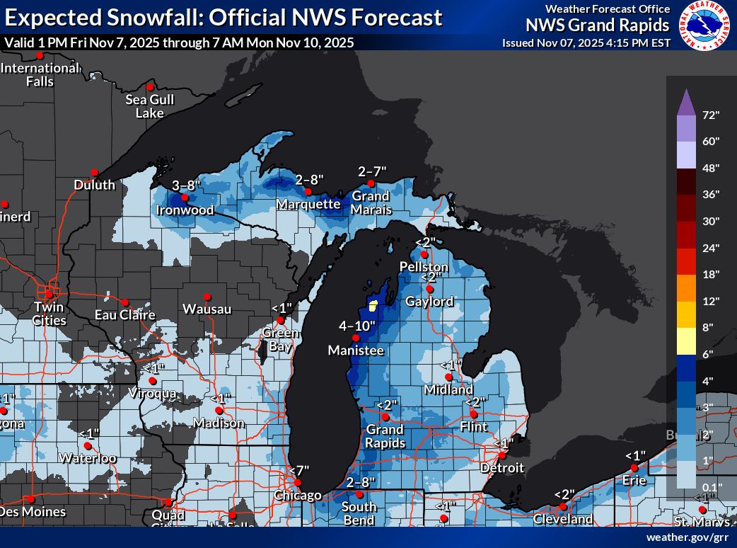 First snow set to hit Michigan this weekend, lake effect to increase