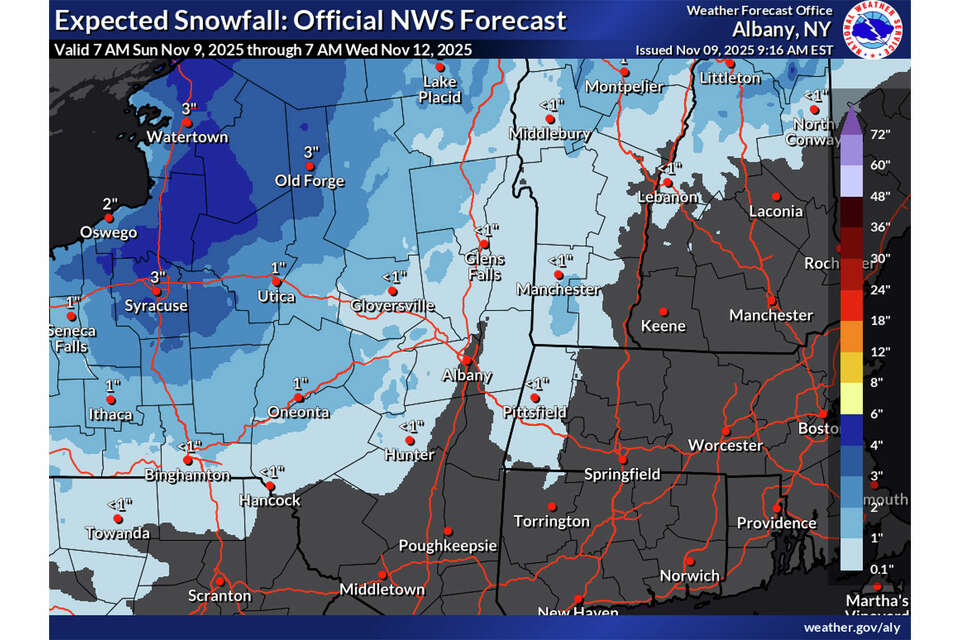 Albany area sees first 'noticeable' snowfall of the season