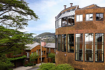 Curved mansion built for SF real estate titan lists for the first time