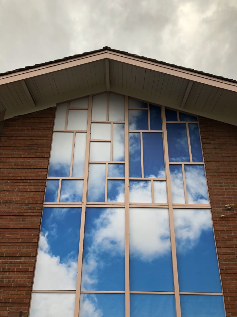 Sukey Bryan hangs the sky at Palo Alto Art Center