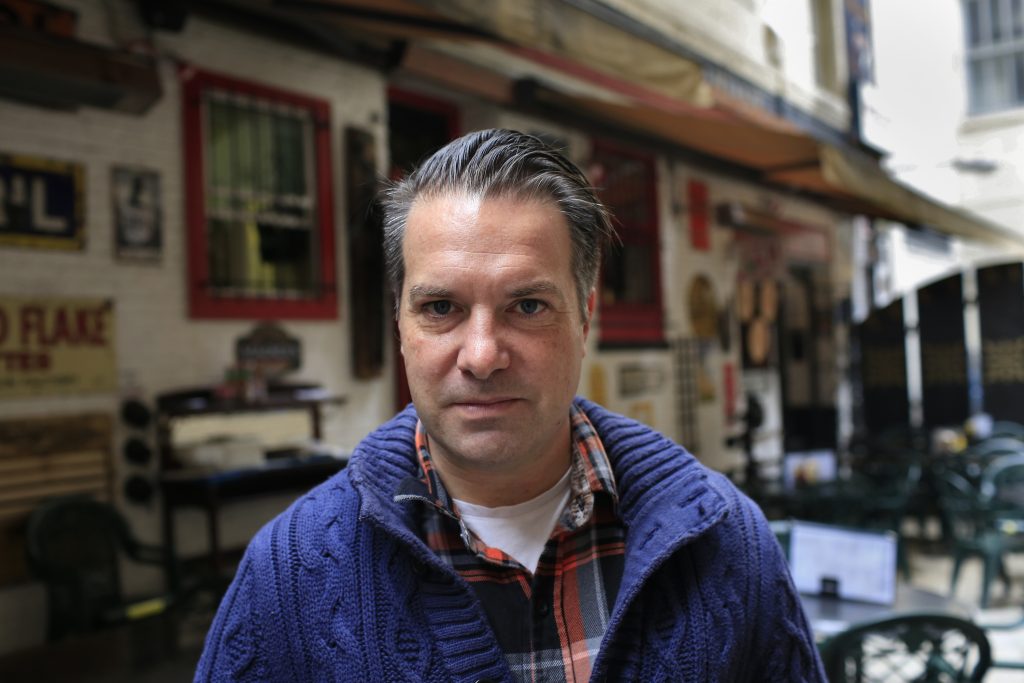 SF lawyer George Rush having the time of his life as movie producer
