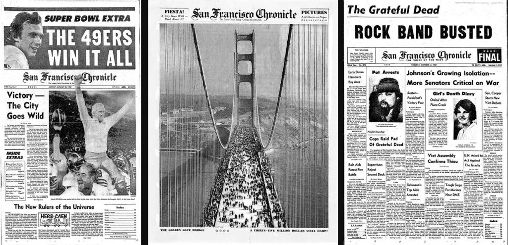 Are these the 6 greatest SF Chronicle front pages of all time?