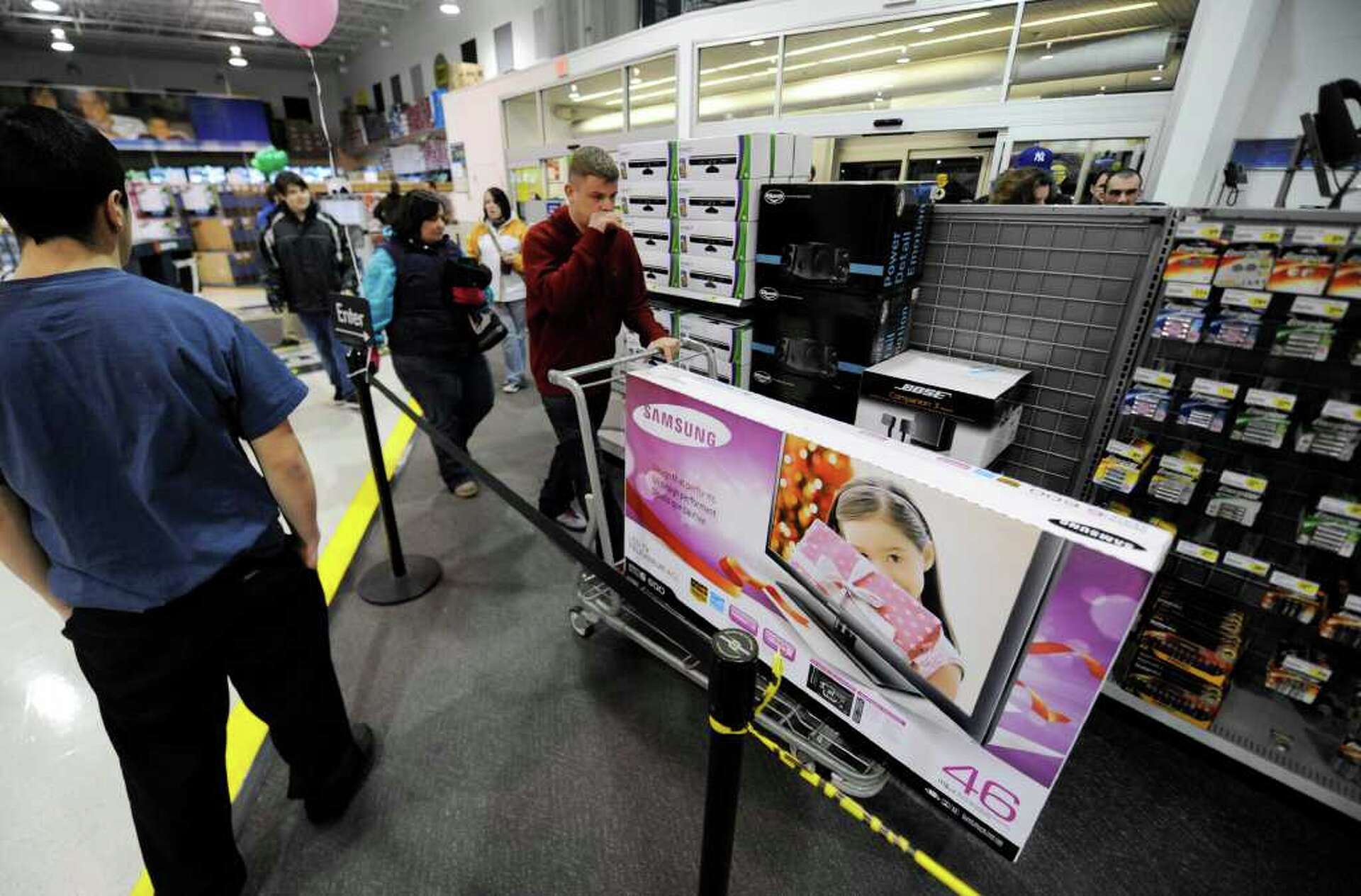 Huddled masses go shopping