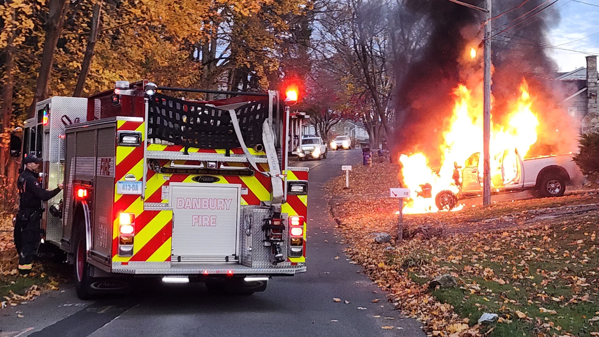 Danbury truck fire on Holley Street under investigation, officials say