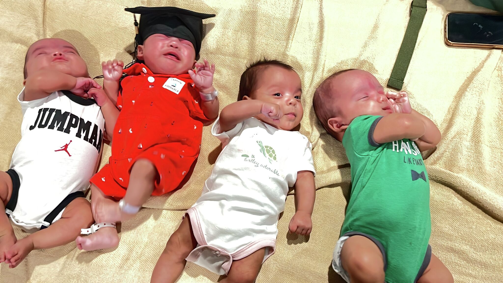 Rare natural quadruplets born in Texas to mom of three