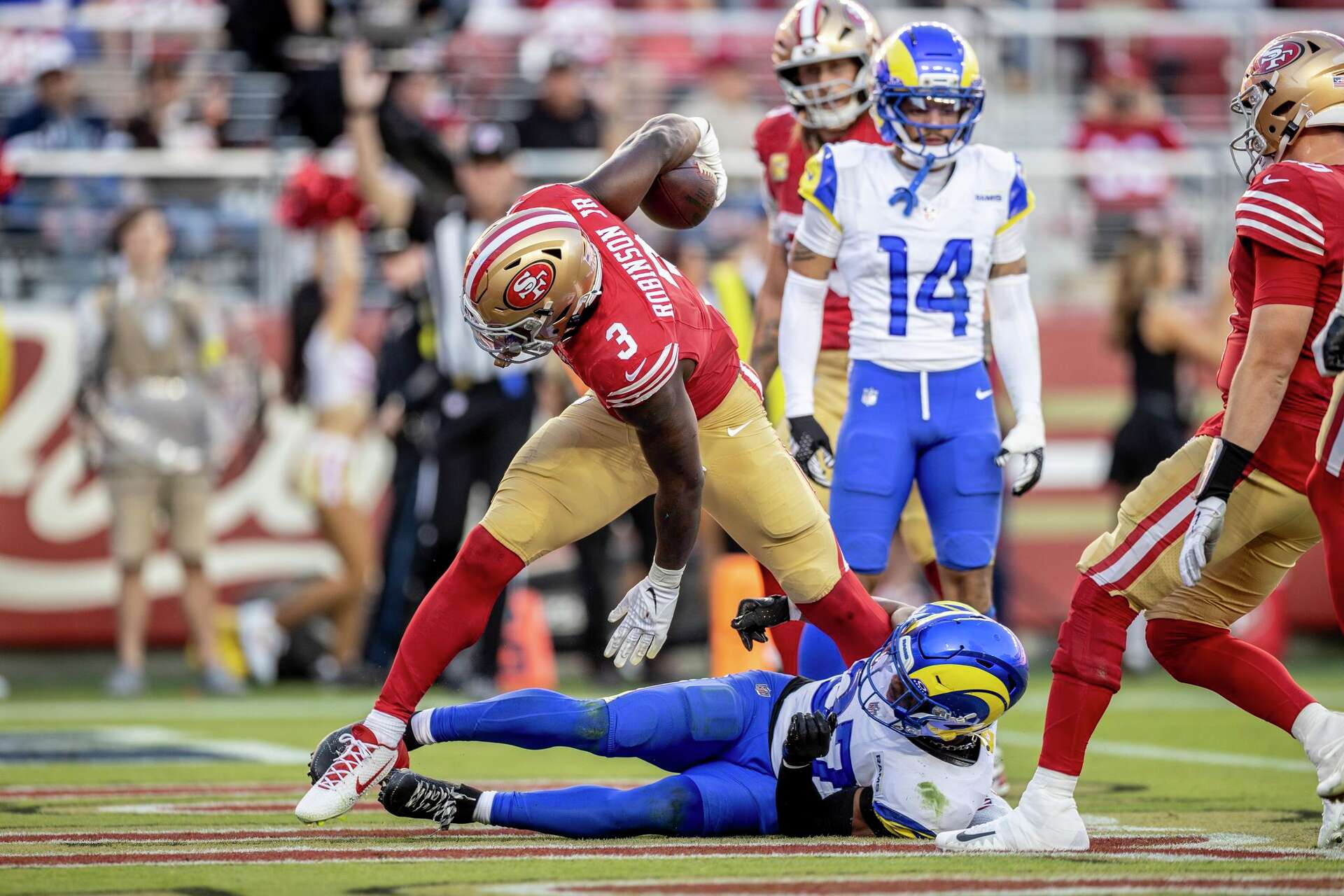 49ers’ RB Brian Robinson bucking up as Christian McCaffrey’s backup