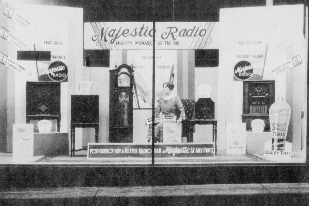 Alton Majestic Radio display recalls 1932 prices, models
