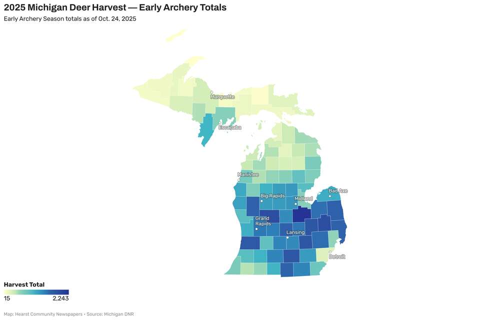 Michigan early segment archery deer season ends with smaller harvest