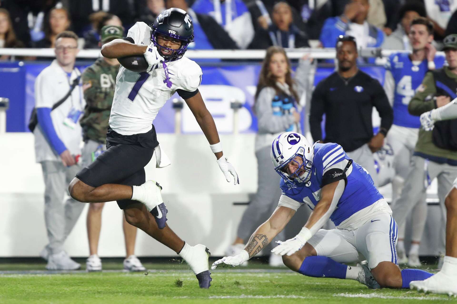 No. 12 BYU crushes TCU 44-13, snapping five-game skid against the ...