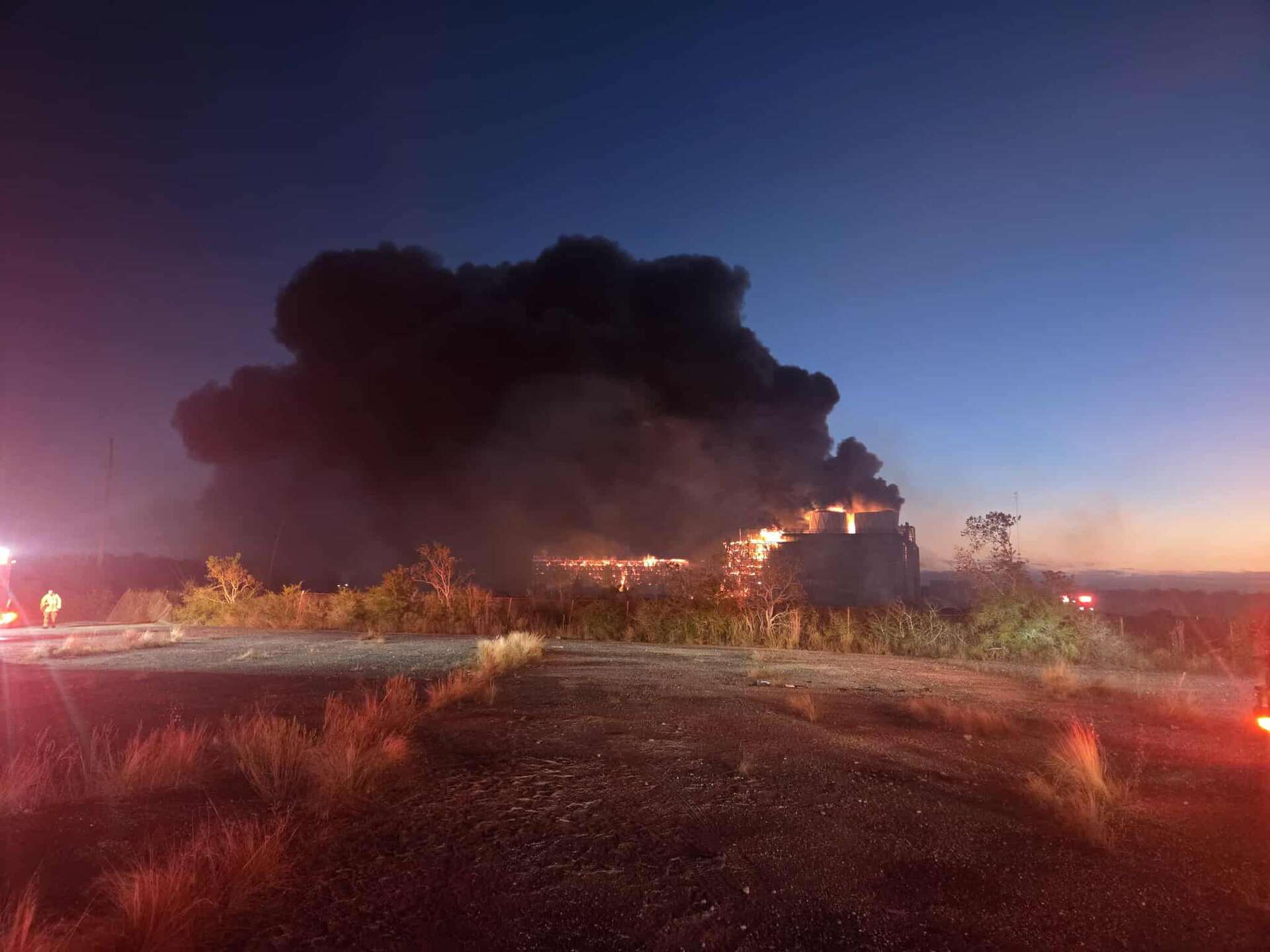 Fire at former Bacliff power plant expected to smolder for days
