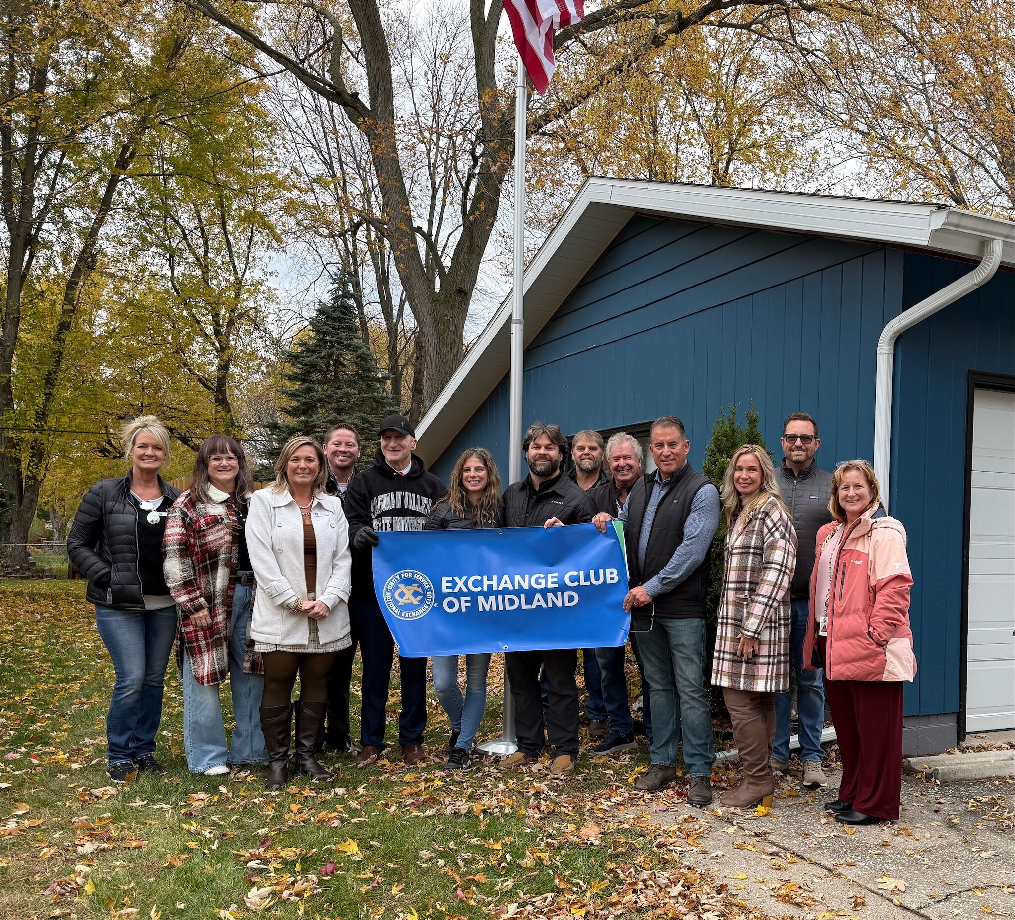 Midland Exchange Club installs 3 more flagpoles for vets