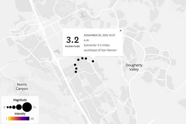 Bay Area earthquake: 3.2 magnitude temblor hits near San Ramon