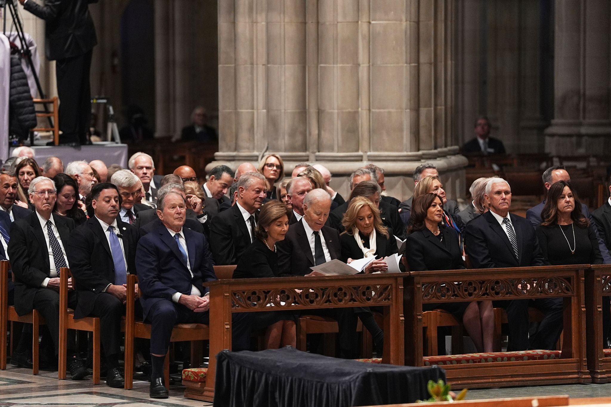 Who was in attendance--and who wasn't--at Dick Cheney's funeral