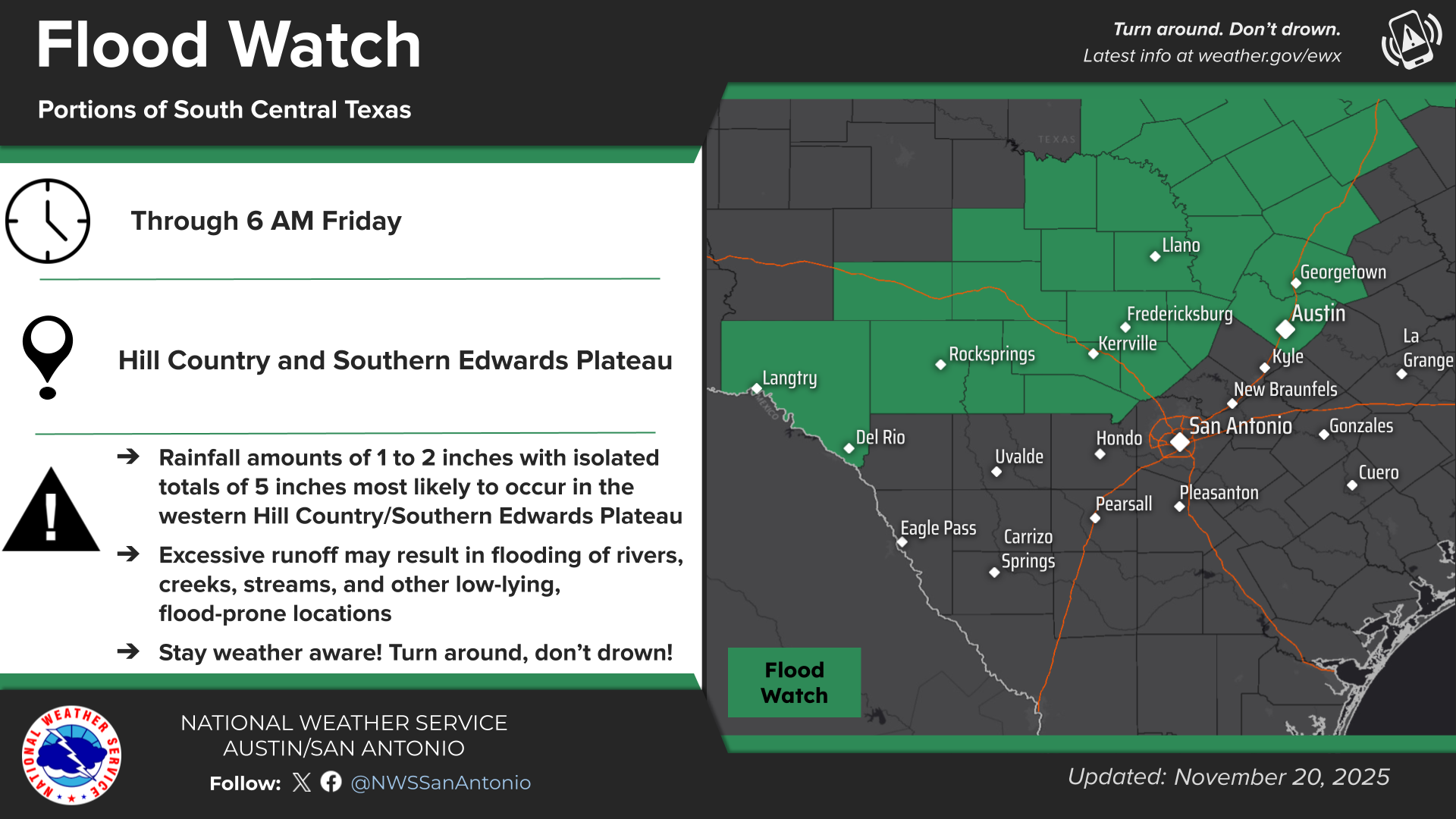 Hill Country flood watch: Here’s where heaviest rain will fall