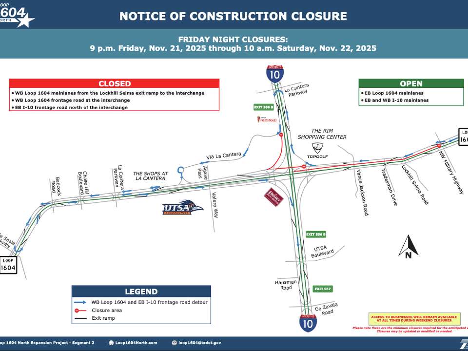 Brace for major closures on Loop 1604, TxDOT warns