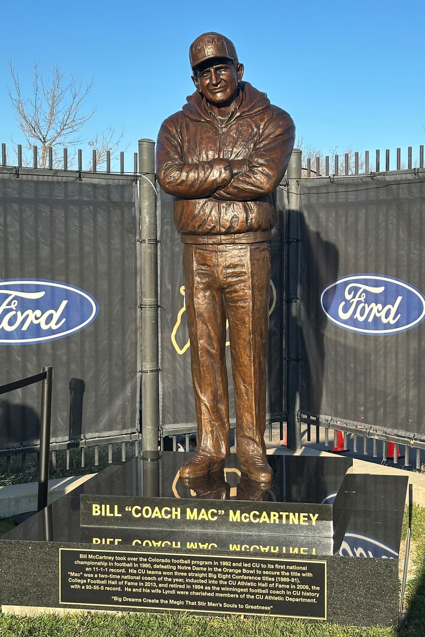 Former players donate bronze statue of late Colorado coach Bill ...