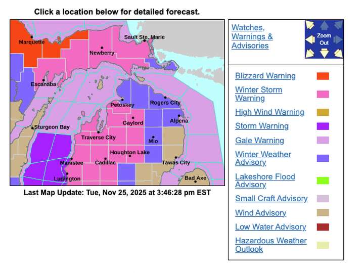 Northern Michigan expecting 50 mph wind gusts, up to 9 inches of snow