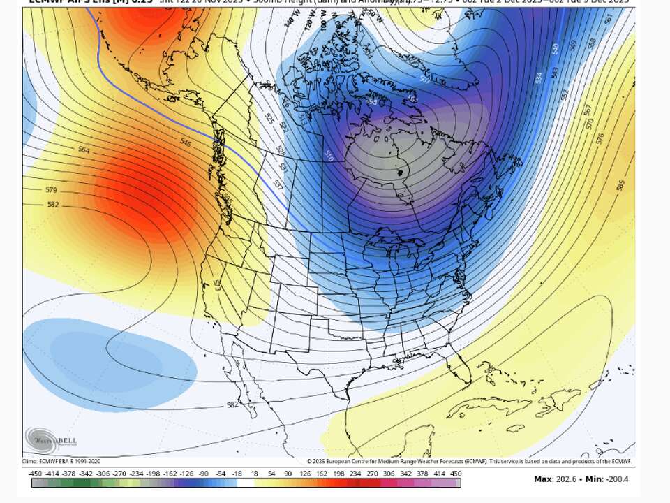 California impact of SSW disruption becoming clearer