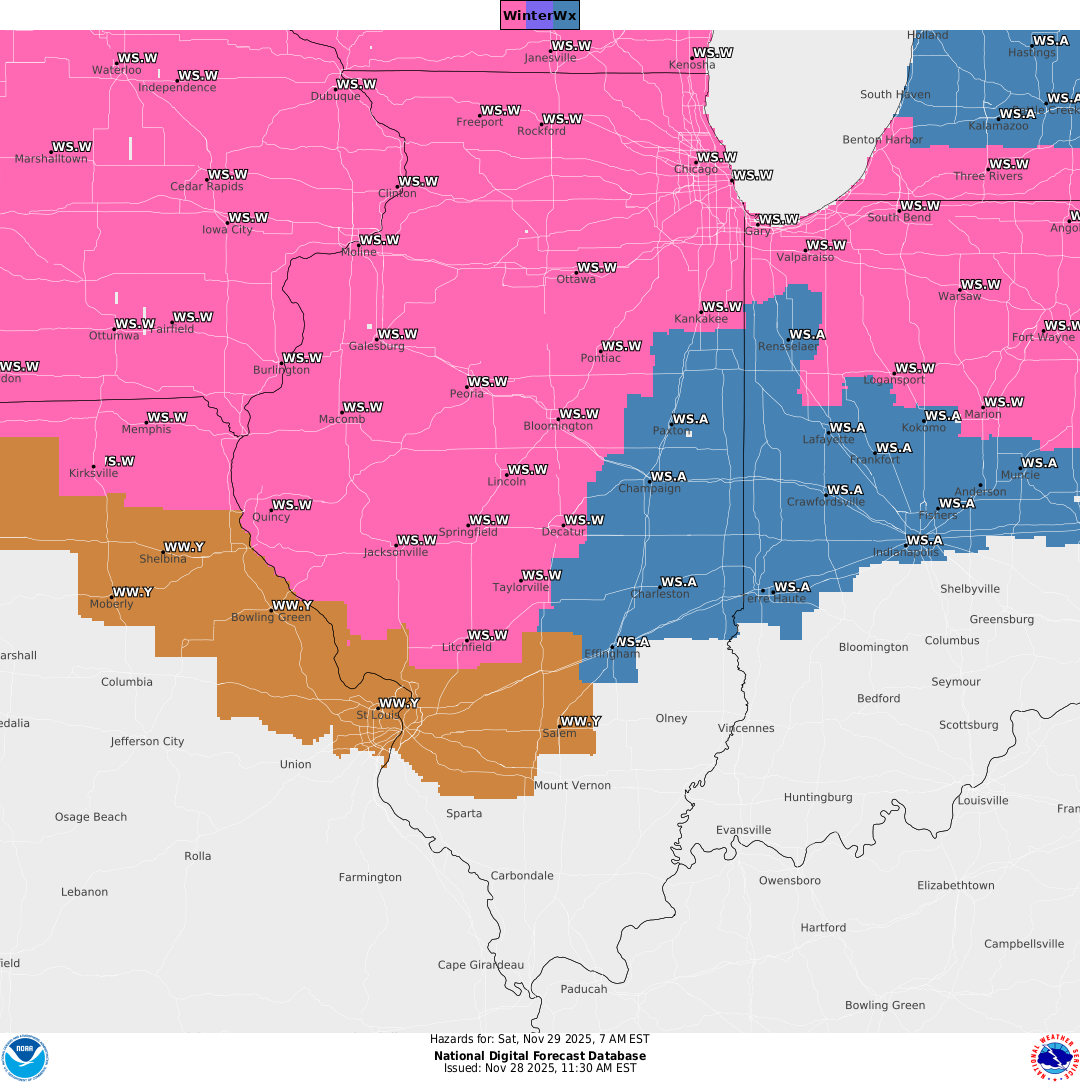 Winter storm warnings issued in Illinois for weekend snow storm