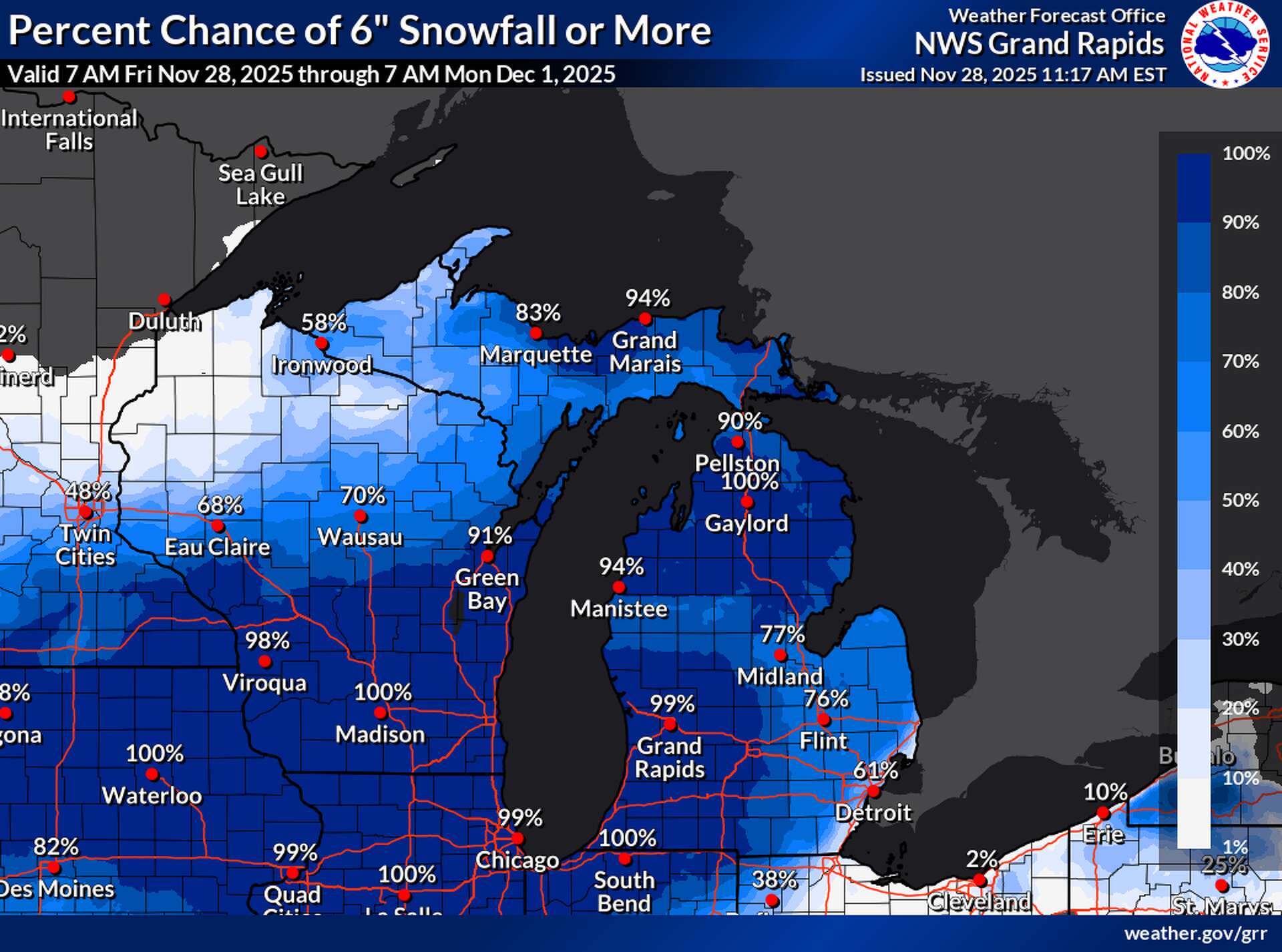 Winter storm warnings issued in West Michigan for weekend snow storm