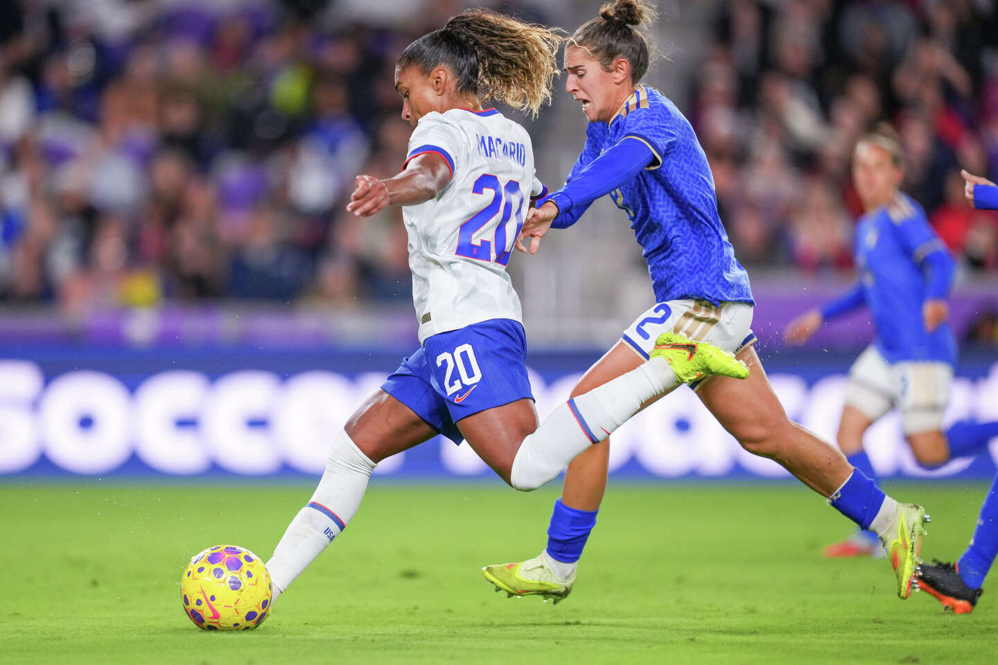 USWNT beats Italy behind two goals from Cat Macario