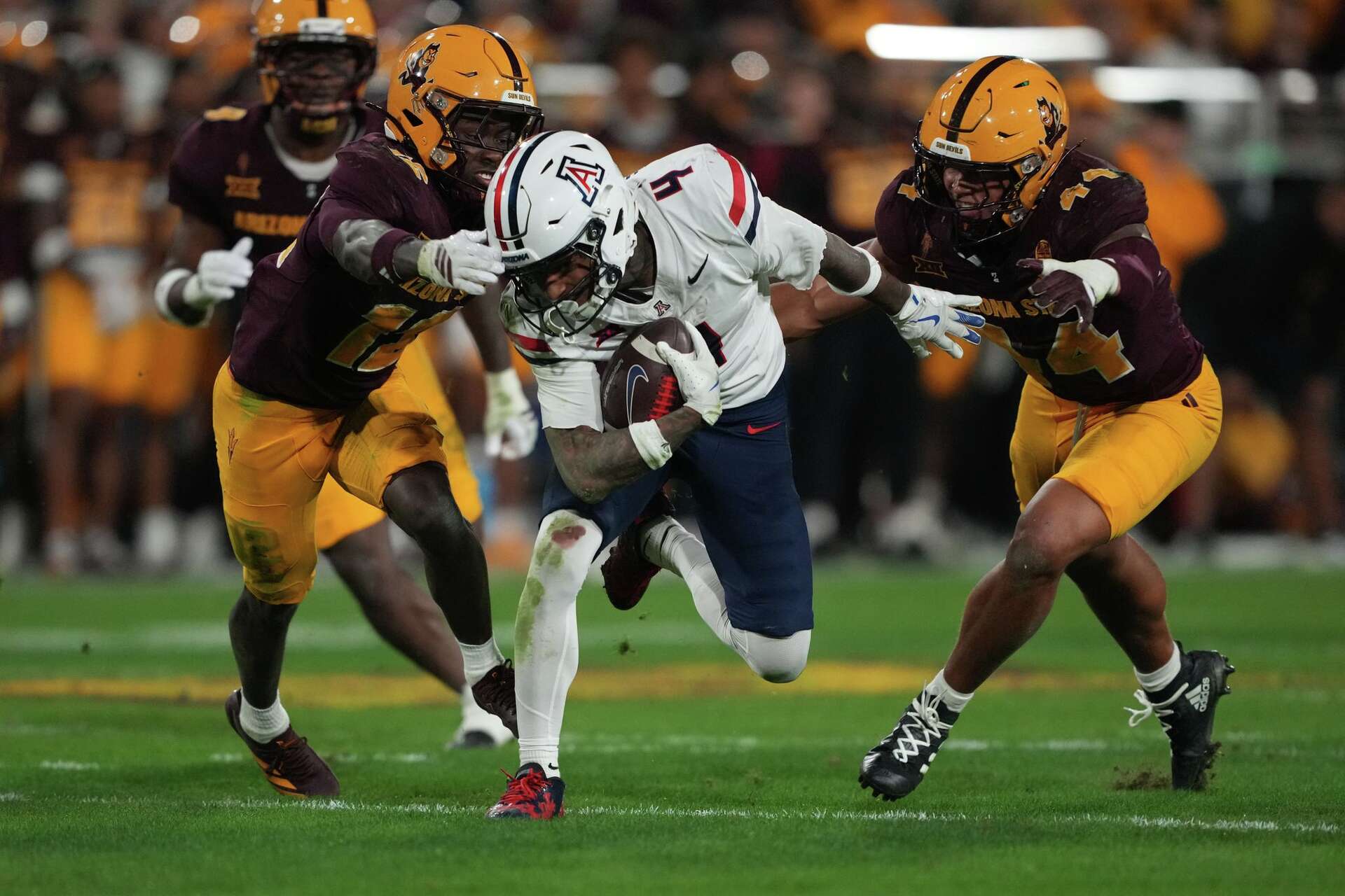 Arizona forces 5 turnovers, spoils rival Arizona State's Big 12 repeat ...