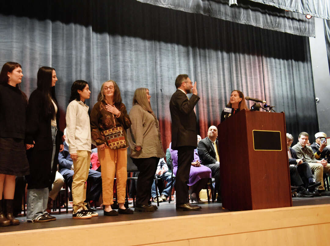 New Hamden Mayor Adam Sendroff inaugurated Sunday