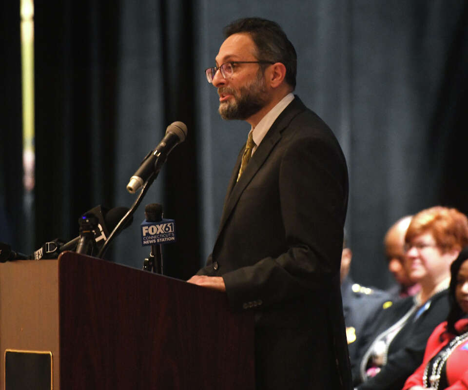 New Hamden Mayor Adam Sendroff inaugurated Sunday