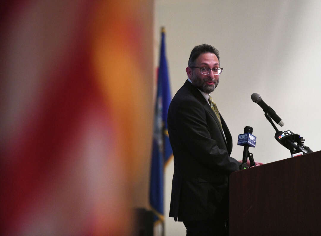 New Hamden Mayor Adam Sendroff inaugurated Sunday