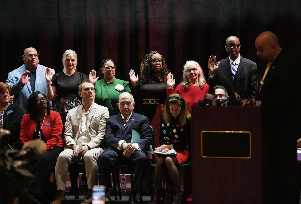 New Hamden Mayor Adam Sendroff inaugurated Sunday
