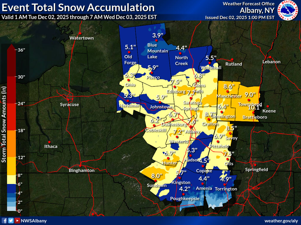 How much snow Albany, Hudson Valley can expect