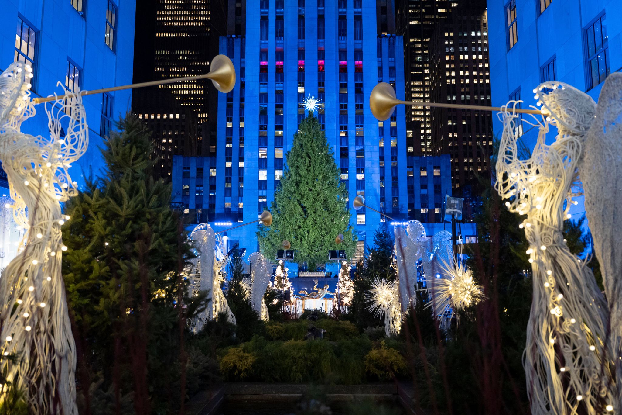 The Rockefeller Center Christmas tree, a holiday icon, lights up in New ...