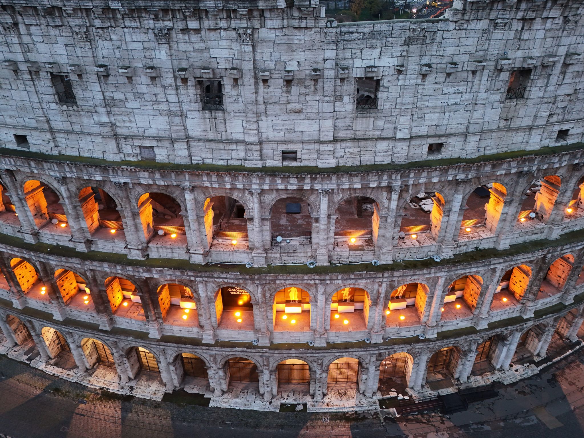 Photos offer stunning aerial views of Rome’s Colosseum and ancient Forum