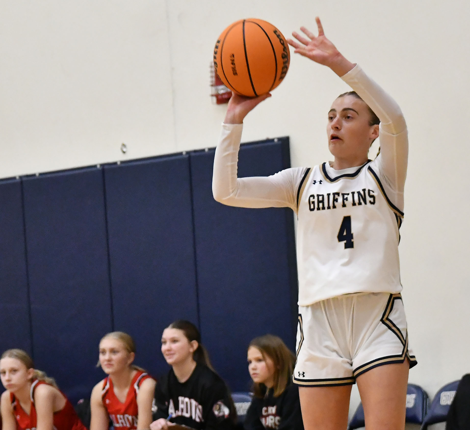 Father McGivney girls basketball hosts Calhoun in Glen Carbon, IL