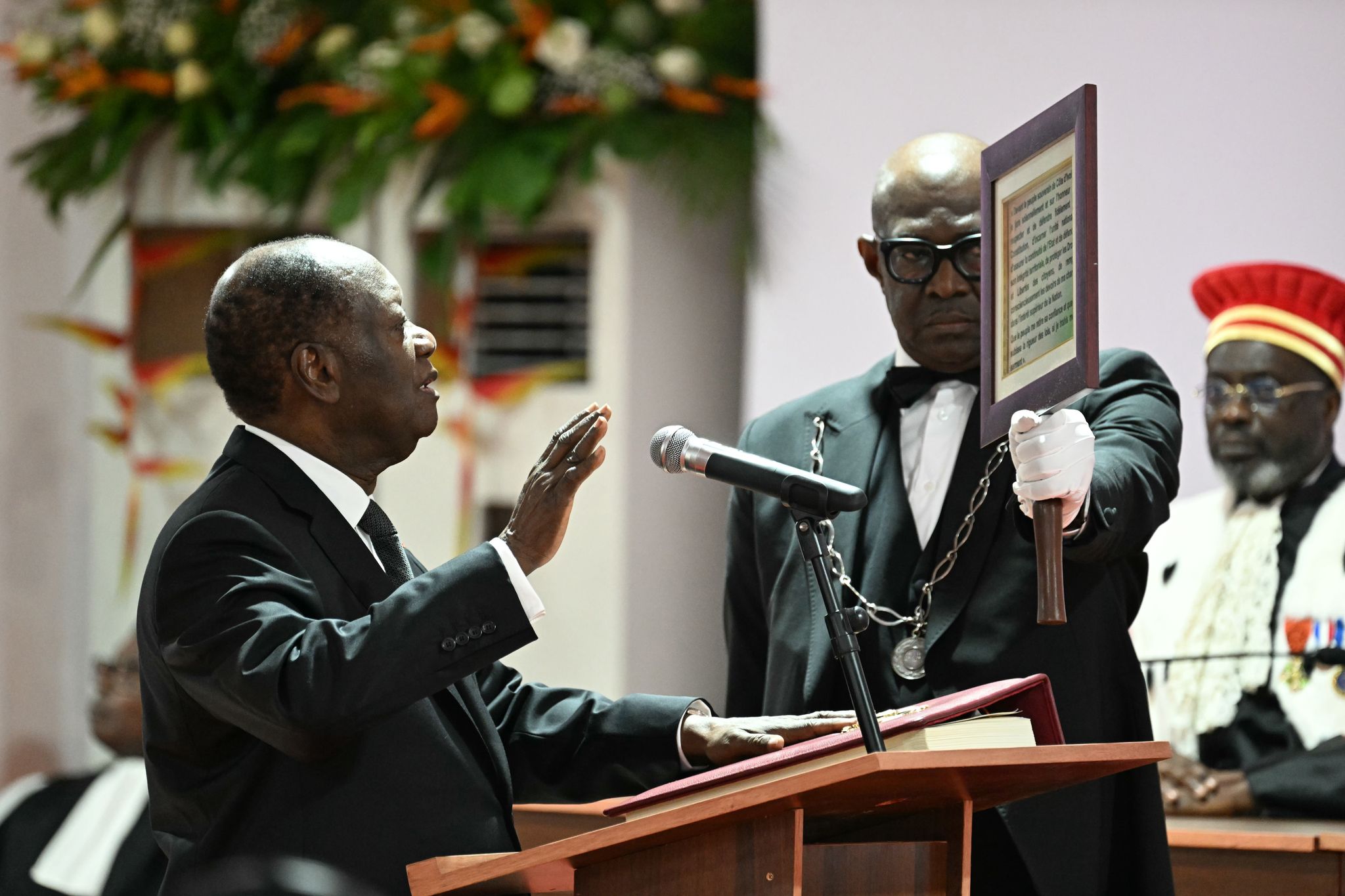 Ivory Coast's incumbent leader Ouattara is sworn in for a fourth term