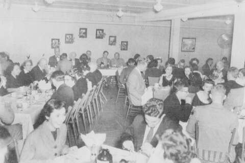 Alton's Wedge Bank photo captures 1950s Christmas party